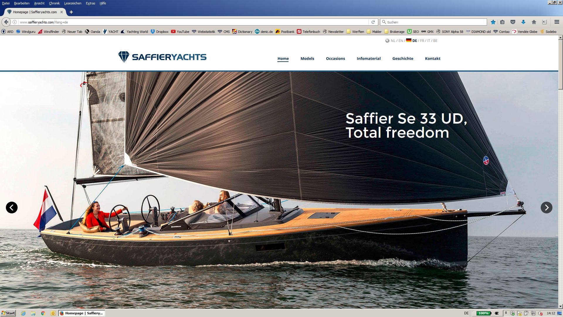 Neue Saffier Yachts-Website